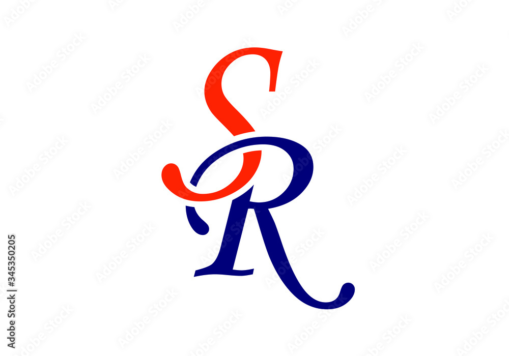 Initial Monogram Letter SR Logo Design Vector Template. Graphic ...