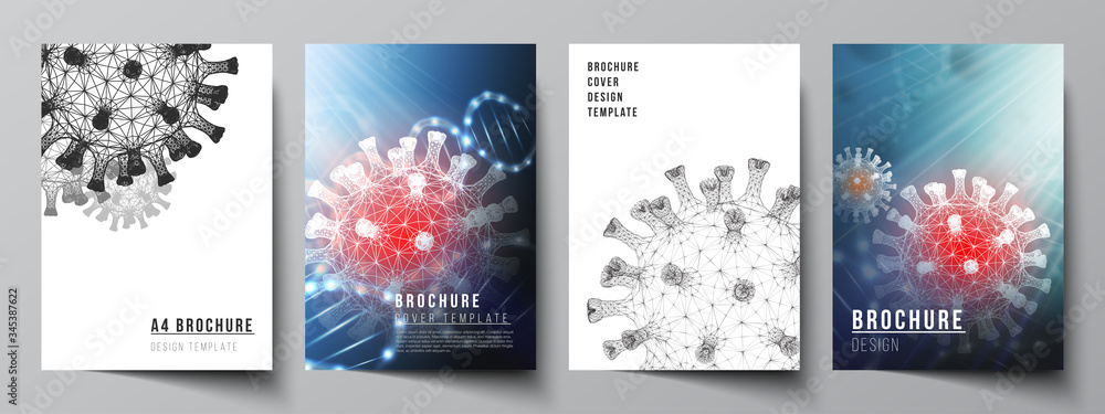 Vector layout of A4 cover mockups templates for brochure, flyer layout ...