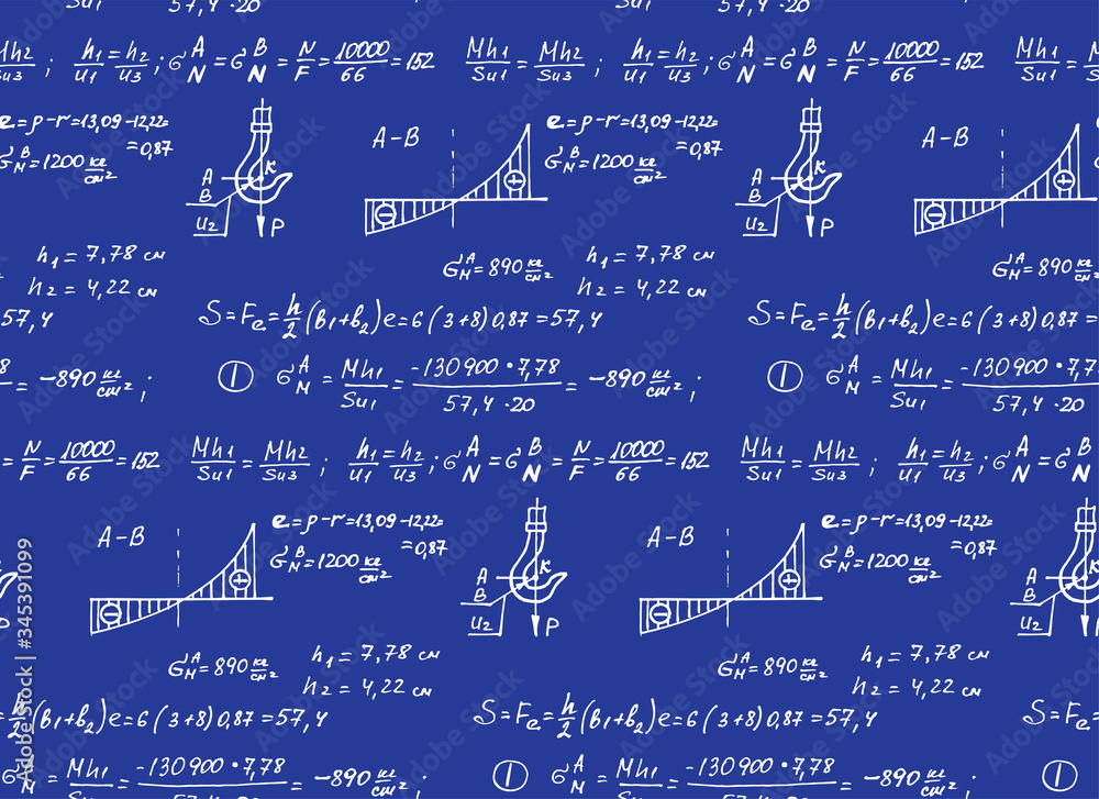 Structural mechanics diagrams. Physics mathematical formula equation ...