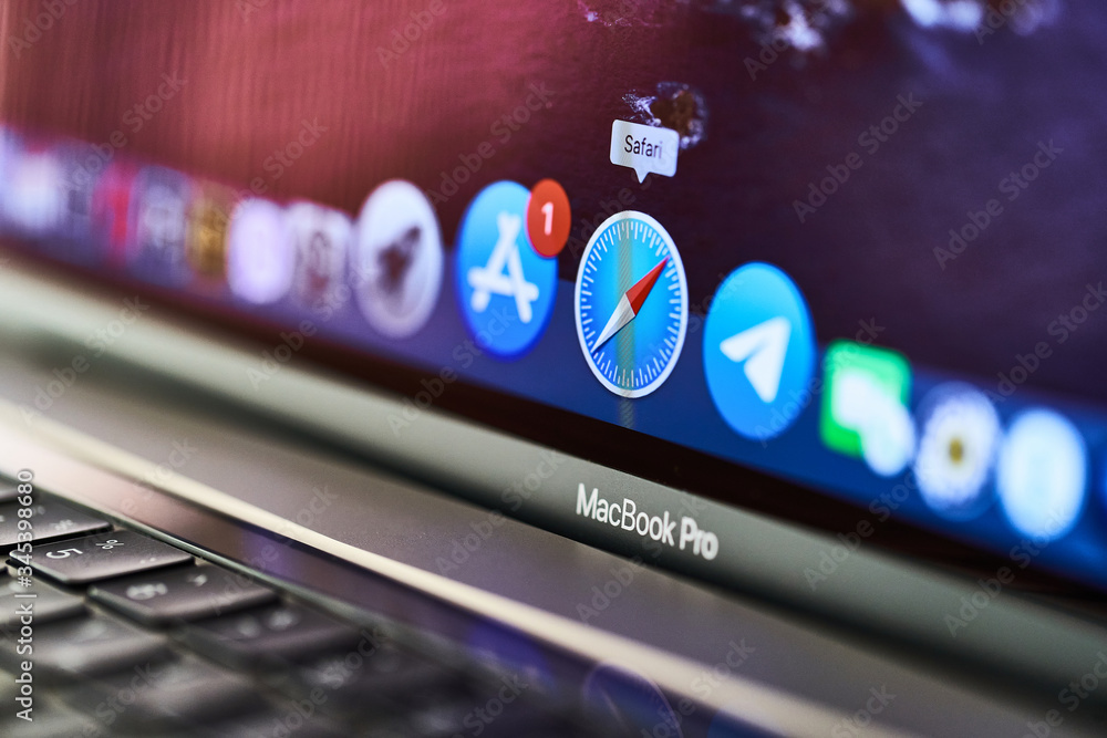 Batumi, Georgia - April 26, 2020. Browser Safari icon on the screen of ...