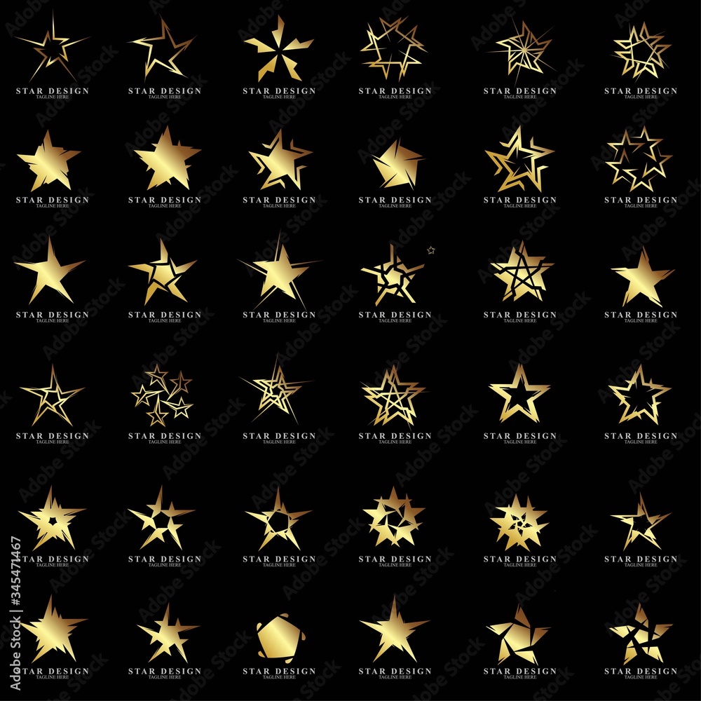 Set of Premium star logo design Stock Vector | Adobe Stock