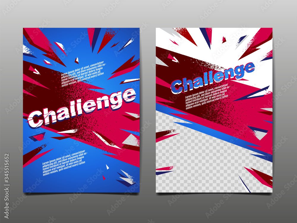 Vektor Stok Challenge Layout , template Design, Abstract Background ...