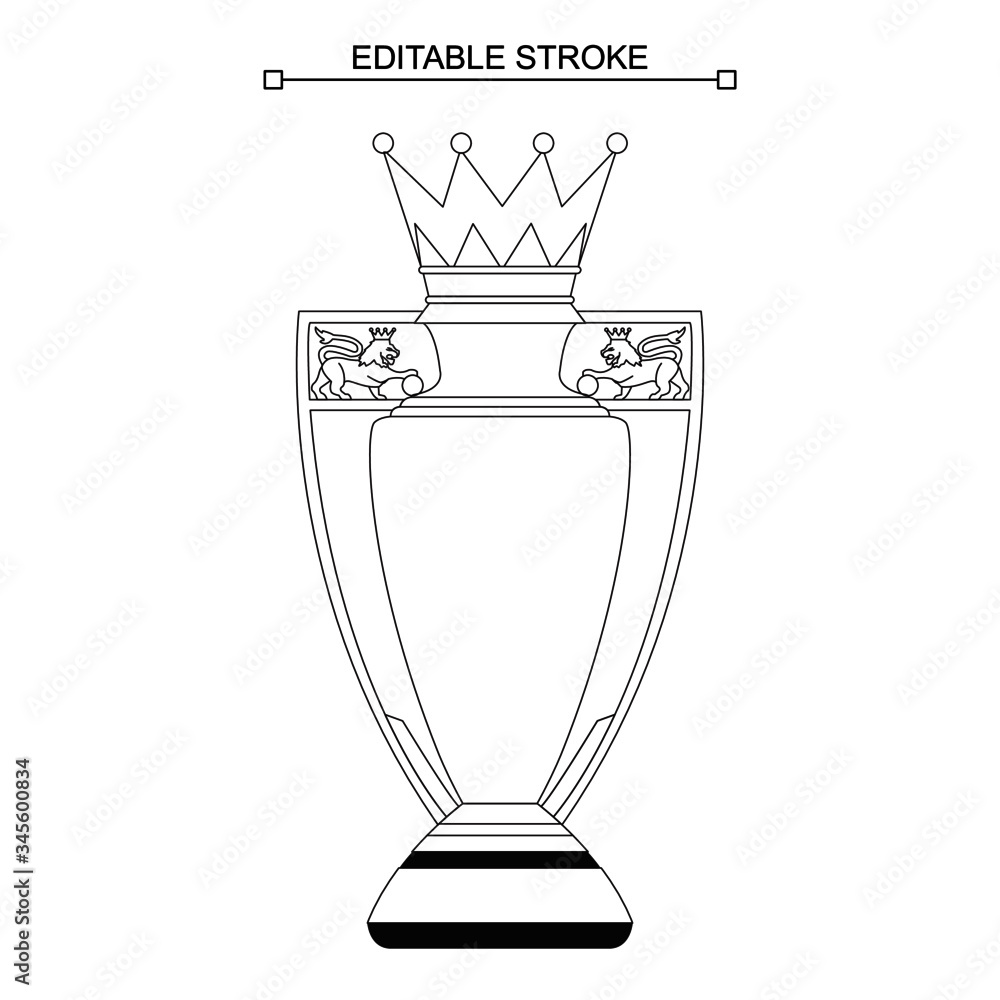 Premier League Trophy, Cup, Editable Stroke Stock Vector | Adobe Stock