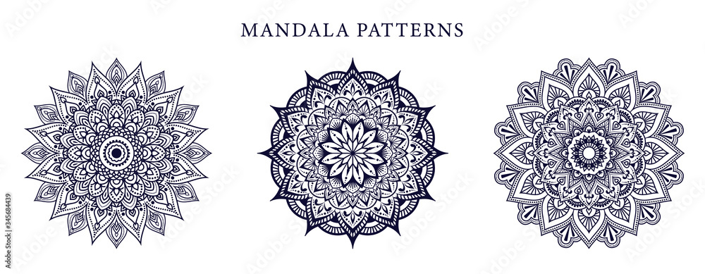 Ornamental luxury mandala pattern 3 in 1 design Stock Vector | Adobe Stock