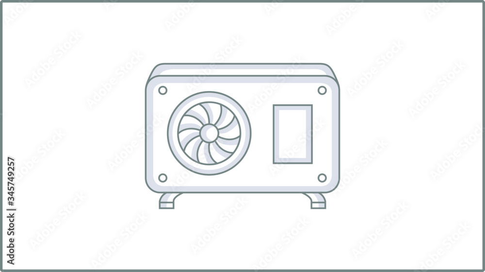 Vector Linear Air Conditioning icon. Ventilator Illustration ...