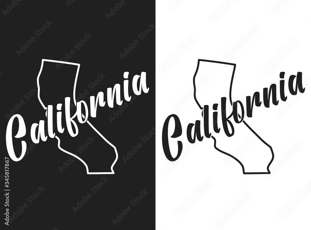 California vector image. Monochrome emblem of the United States of ...