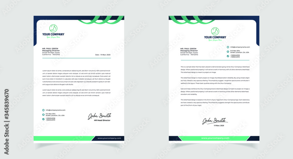 Abstract Letterhead Design Modern Business Letterhead Design Template ...