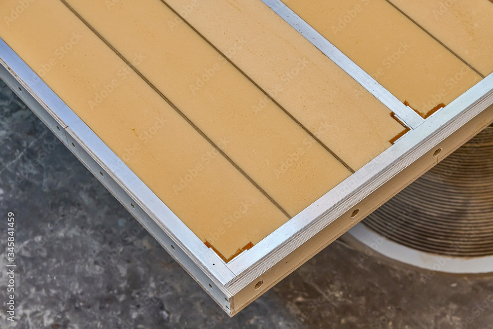 Joinery. Design of the countertop dining table. Countertop aluminum ...