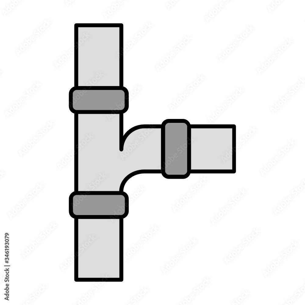 PVC Drain Pipe Fixture Concept Vector Color Icon Design, Plumbing and ...