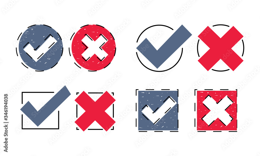 Check marks and crosses vector illustration Stock Vector | Adobe Stock