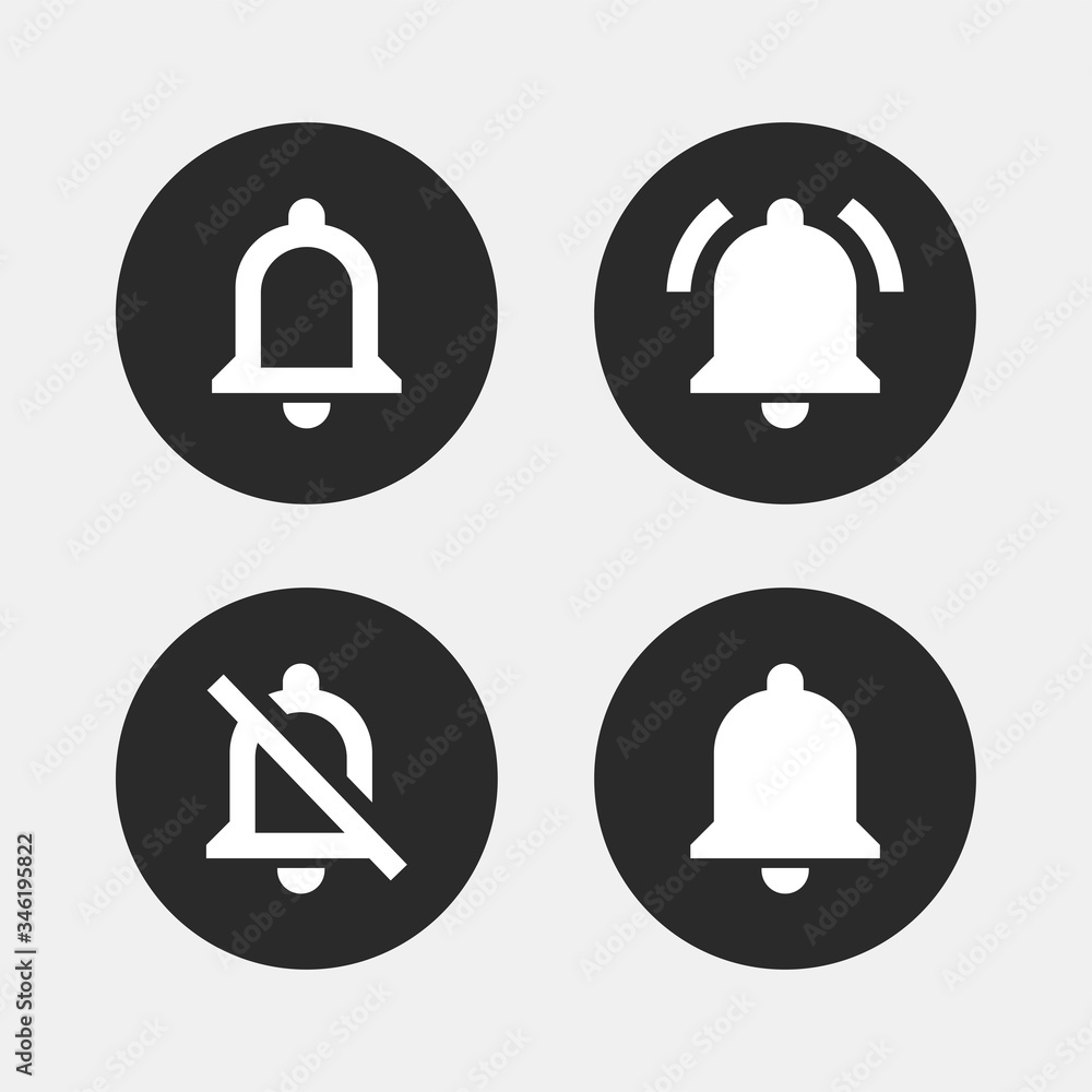 Bell icon. Notification symbol modern, simple, vector, icon for website ...