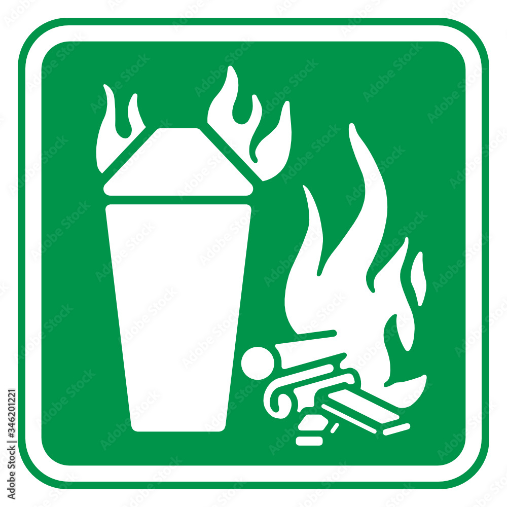 Fire extinguisher label vector isolated on white background, Wood and ...