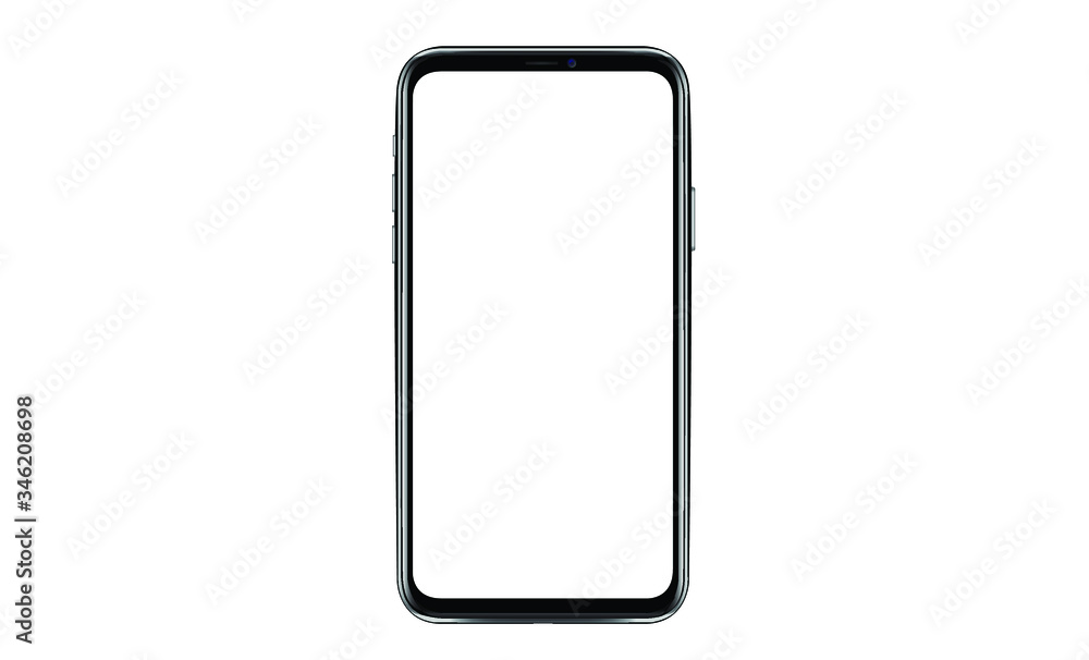 Smartphone with a blank screen lying on a flat surface. High Resolution ...