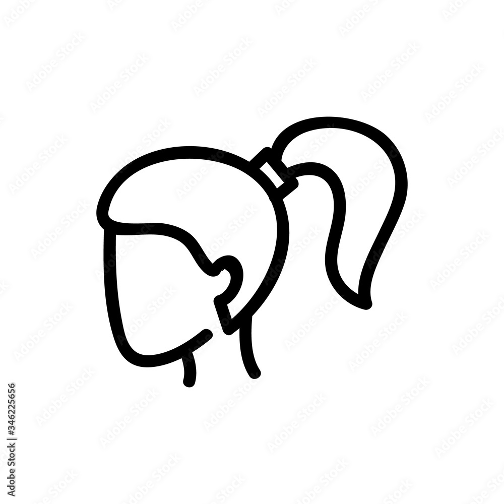 Vector de Stock ponytail hairstyle side view icon vector. ponytail ...