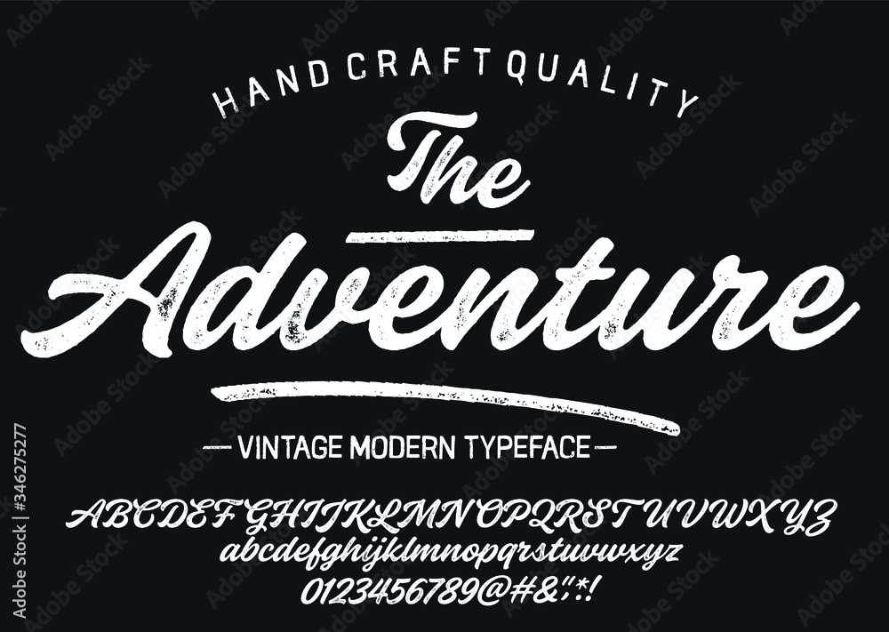 Vintage Brush Script Modern Alphabet. Retro Typeface. Letters.Vector ...