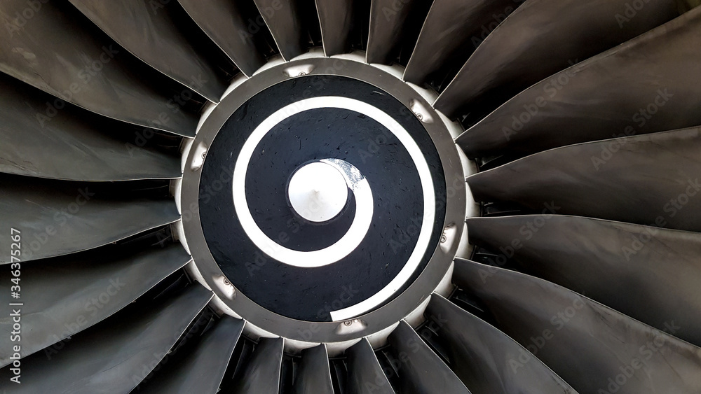 Engine fan blade close up view Stock Photo | Adobe Stock