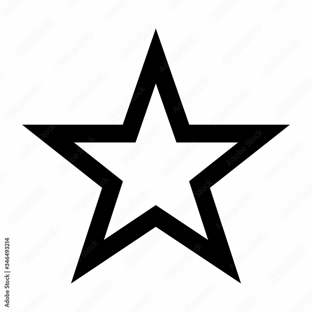 White star icon illustration with heavy black outline Stock Vector ...