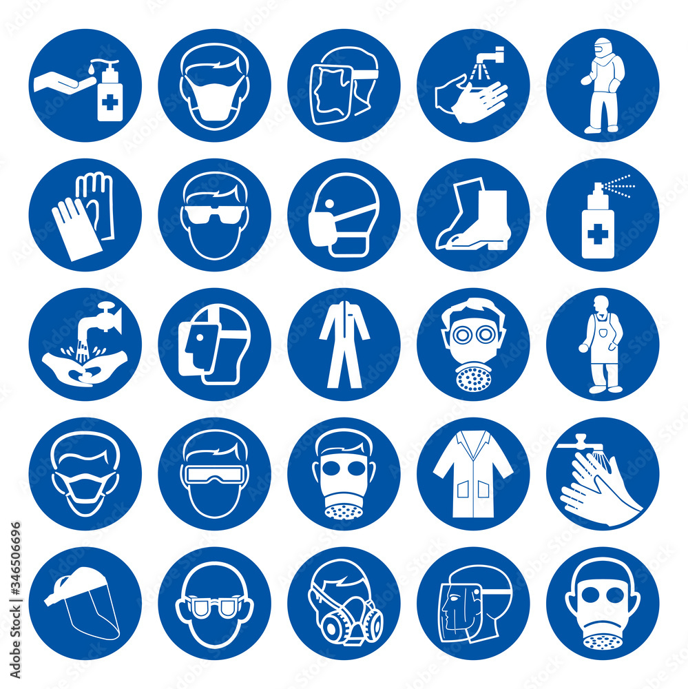 Set Of Equipments Protection Covid-19 Virus Icon ,Vector Illustration ...