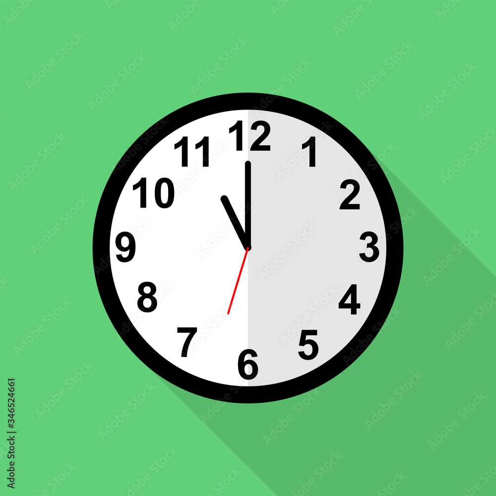 Classic clock icon, 11 o'clock Stock Vector | Adobe Stock