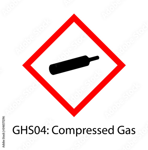 Compressed gas sign (GHS04), GHS pictograms Globally Harmonized System ...
