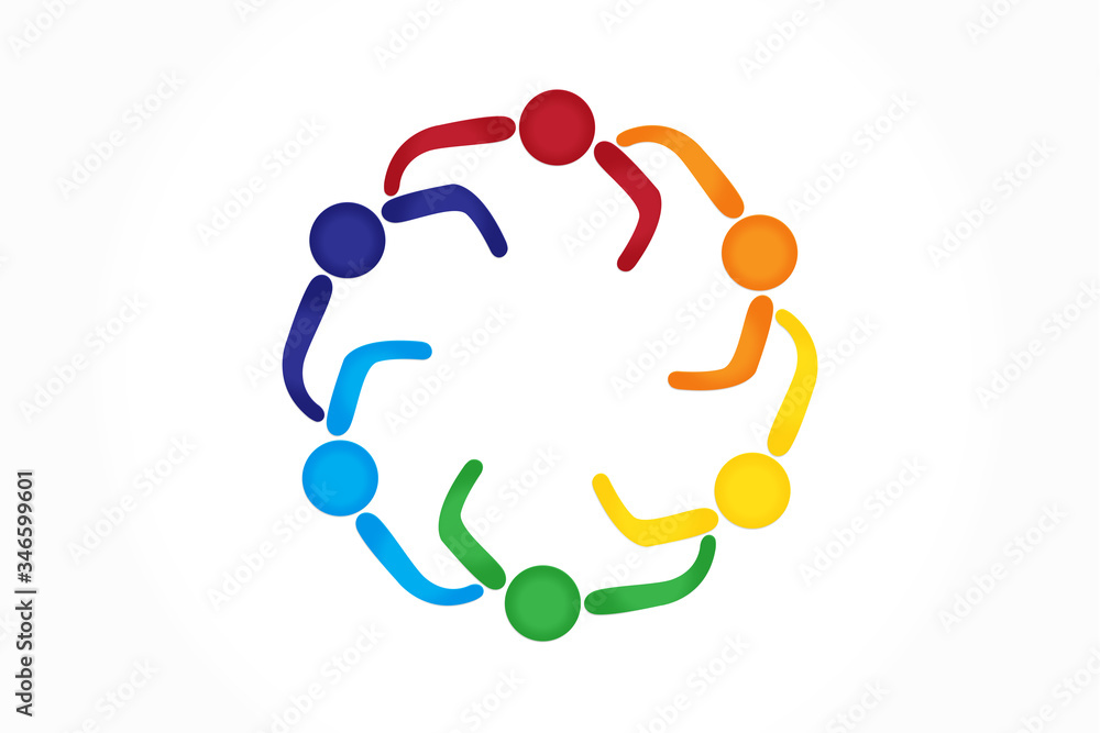 Logo teamwork unity business people vector image Stock Vector | Adobe Stock