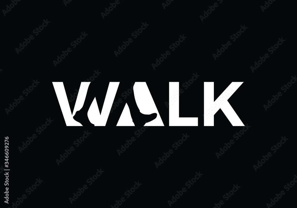 Walk Logo sign symbol, Foot Logo, word logo Stock Vector | Adobe Stock