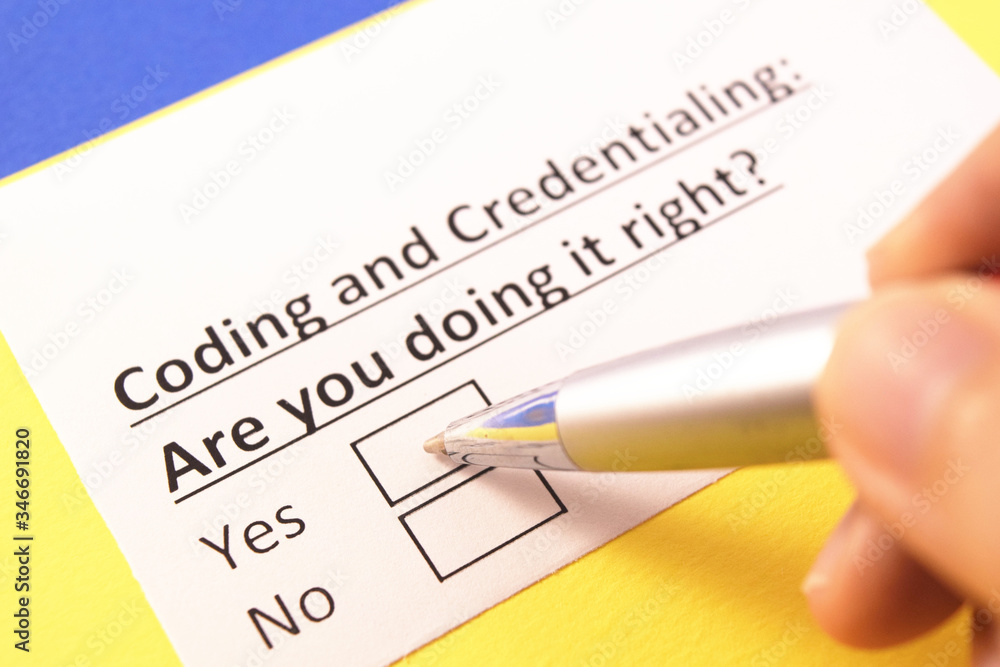 Coding and Credentialling: Are you doing it right? Yes or no? Stock ...