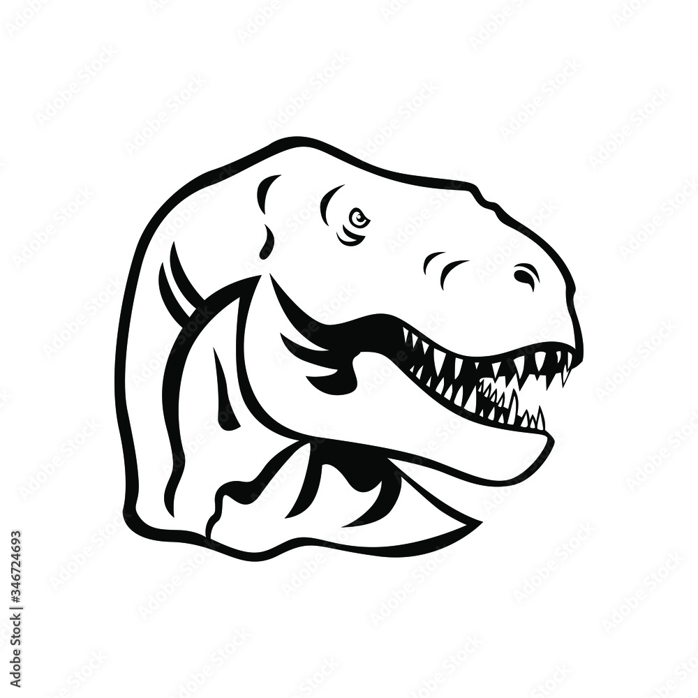 Dino head logo vector mascot design Stock Vector | Adobe Stock