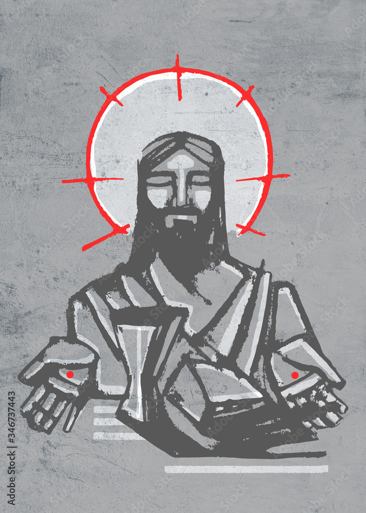 Jesus Christ and Eucharist symbols Stock Illustration | Adobe Stock