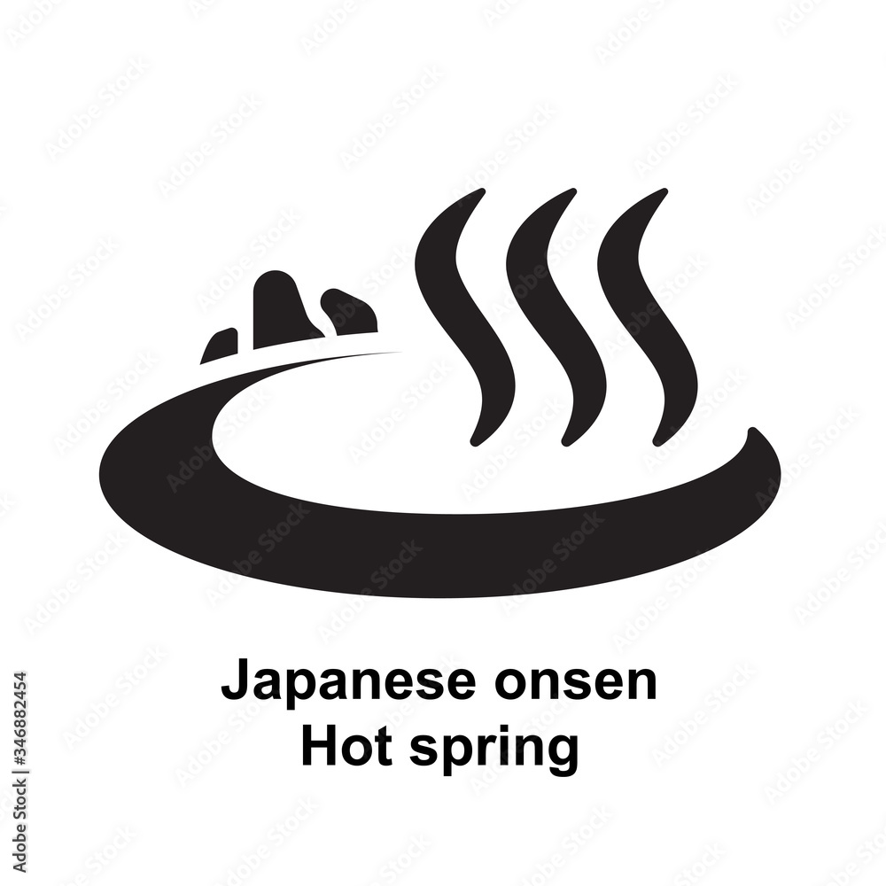 Japanese onsen icon isolate on white background vector illustration ...