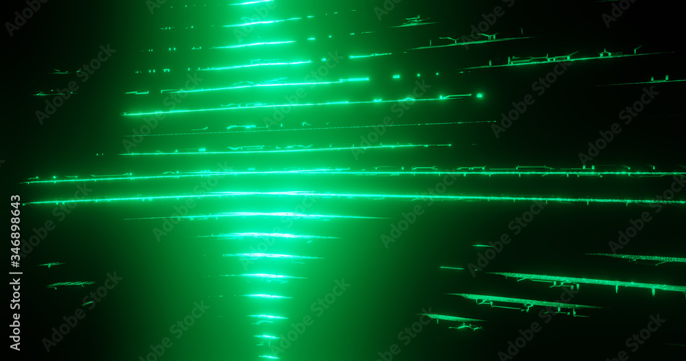 Render of a bright green flash on an alien cyber surface Stock Photo ...