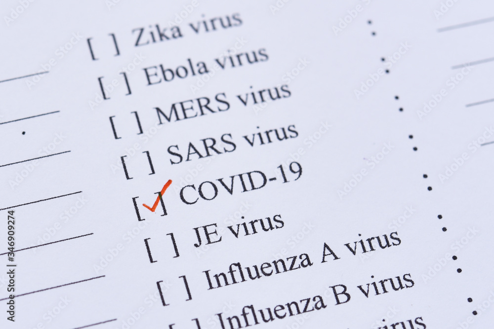 Laboratory requisition form for COVID-19 test, novel coronavirus ...