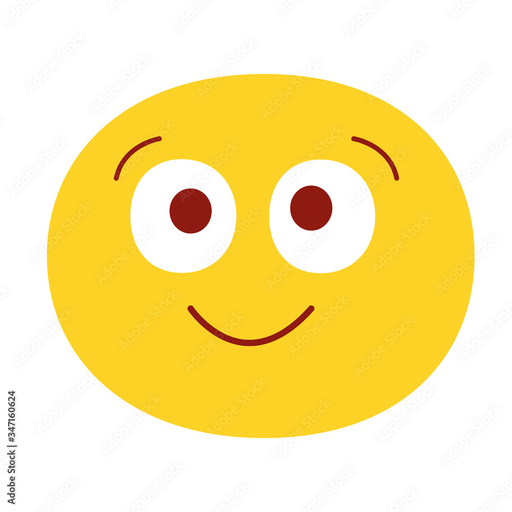 Smiling emoji vector illustration. Isolated on white background. Happy ...