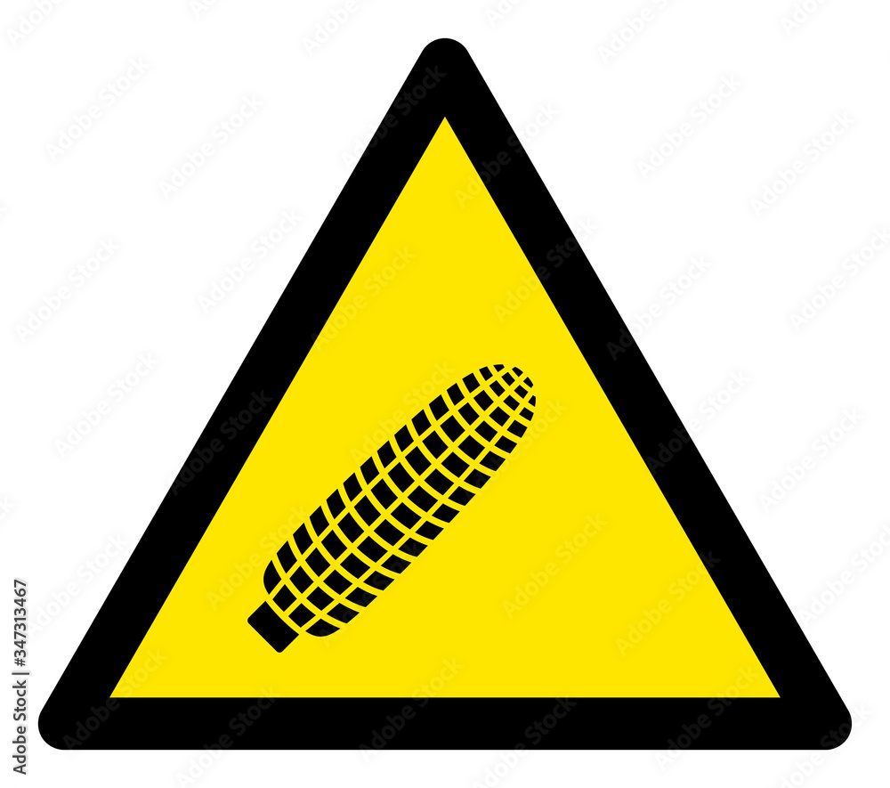 Vector de Stock Vector corn flat warning sign. Triangle icon uses black ...