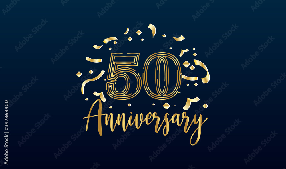 Anniversary celebration background. with the 50th number in gold and ...