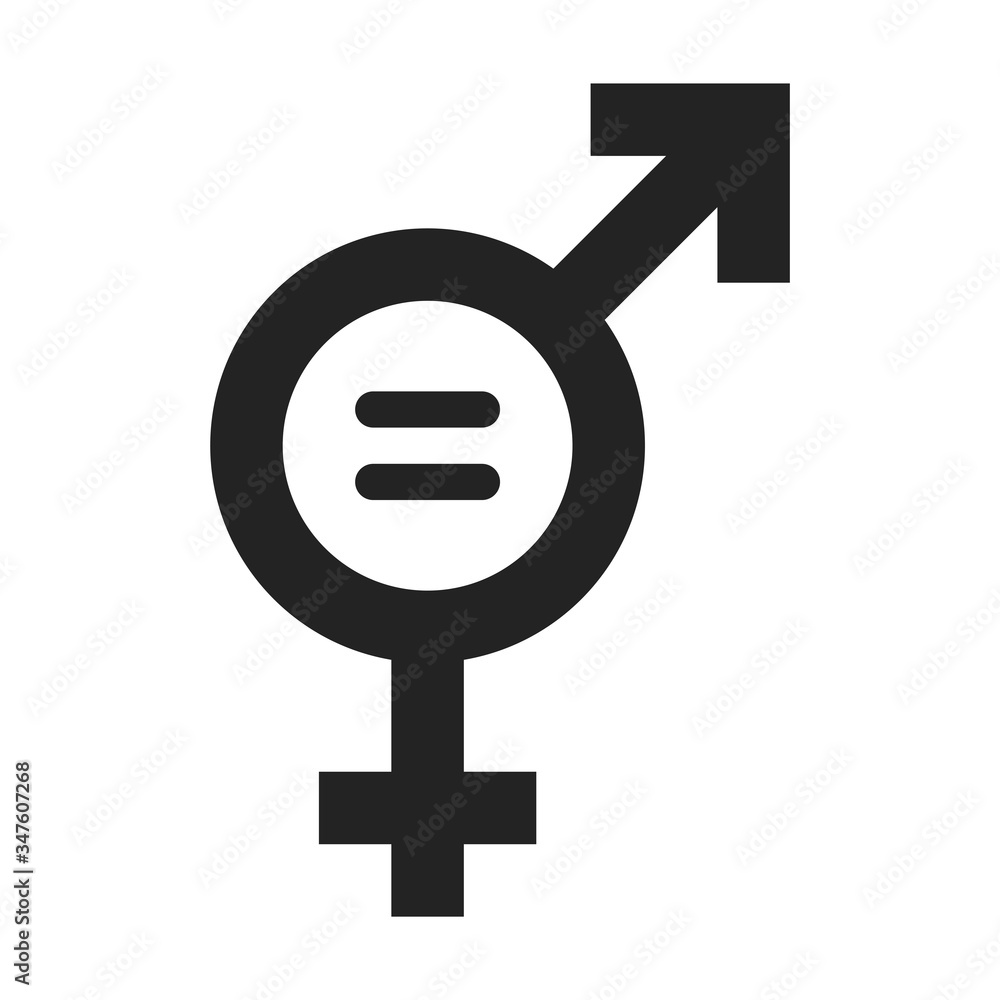 Vector de Stock Gender equality black glyph icon. Women's rights ...