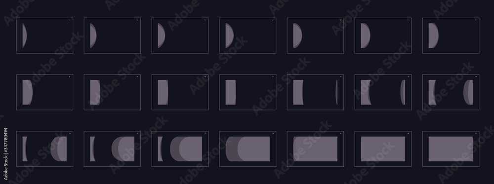 Animation transitions effect. Sprite Sheet of transitions. Ready frame ...