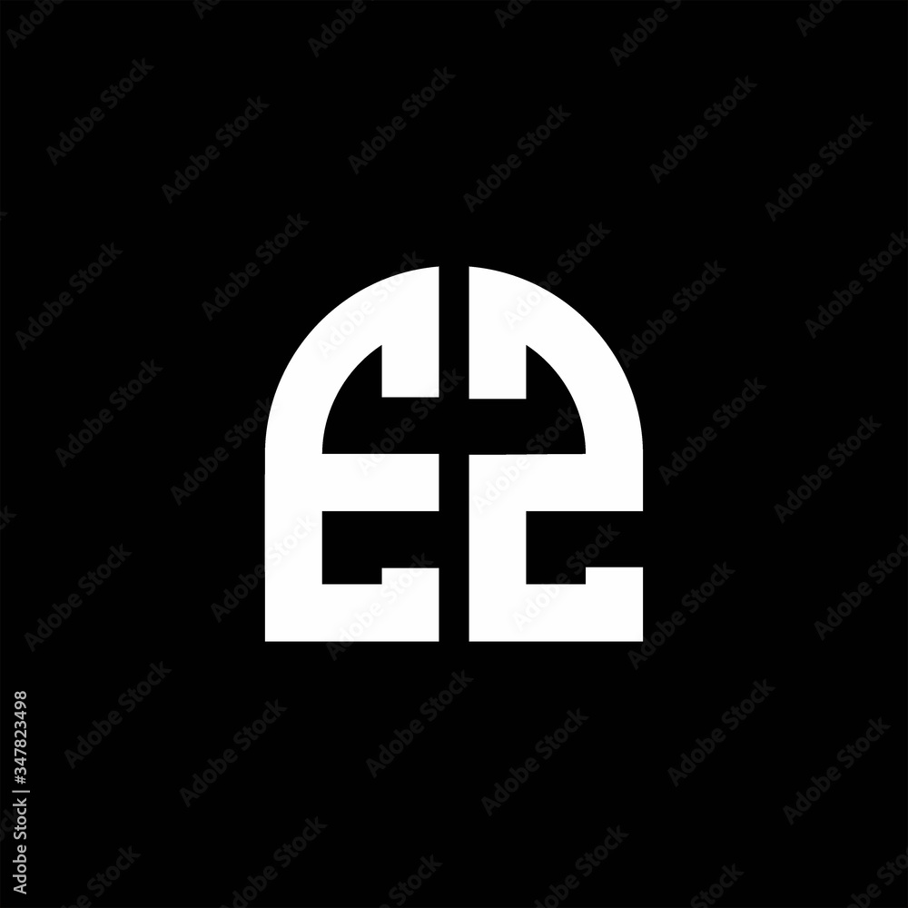 EZ monogram logo with curve shape design template Stock Vector | Adobe ...