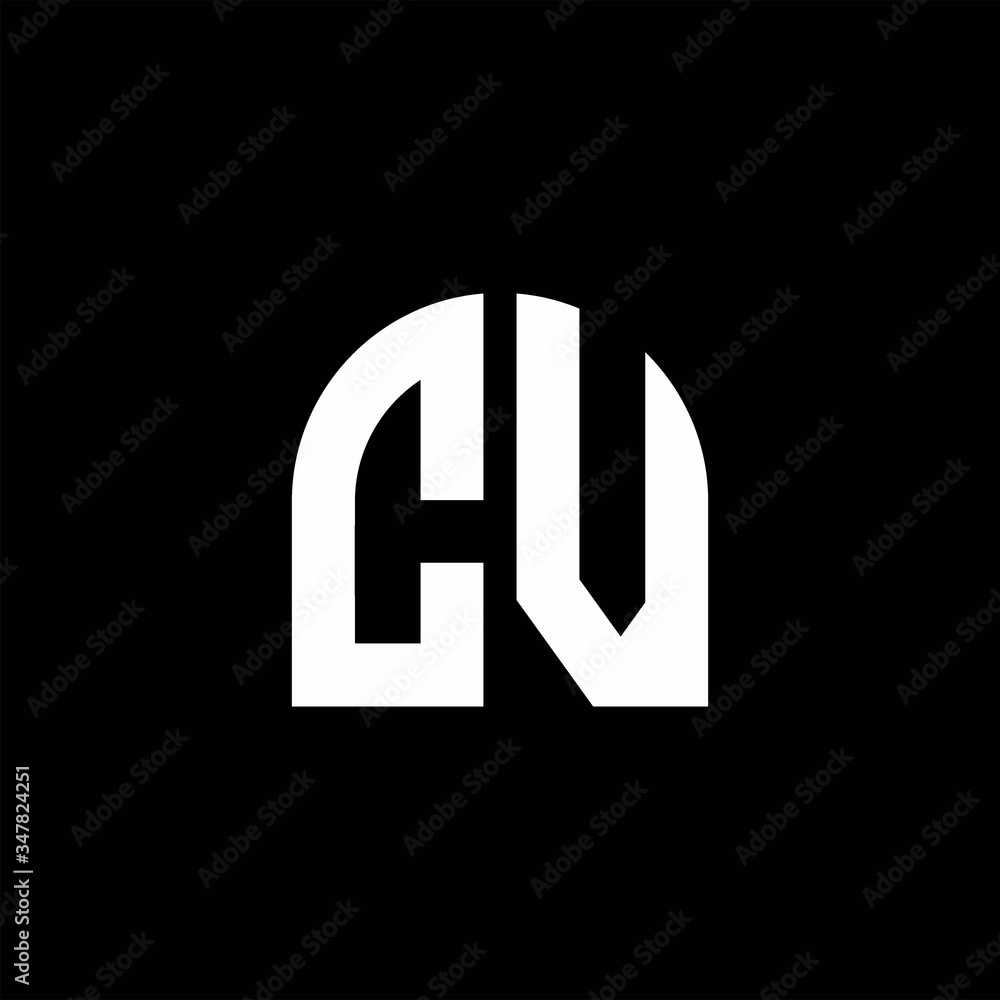 CV monogram logo with curve shape design template Stock Vector | Adobe ...