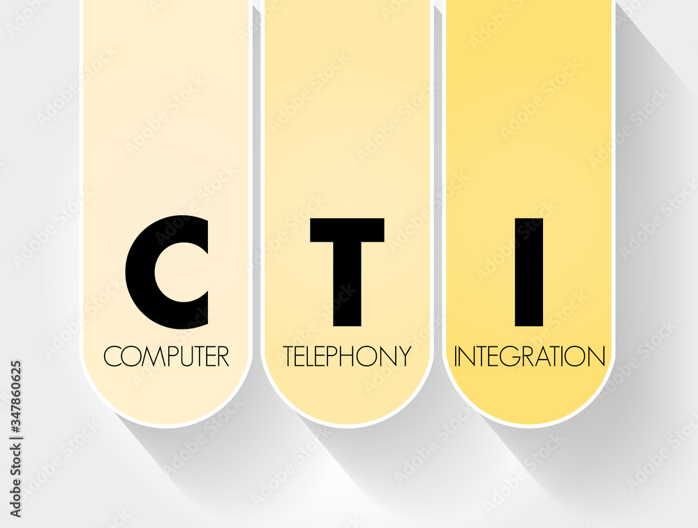 CTI - Computer Telephony Integration acronym, technology concept ...