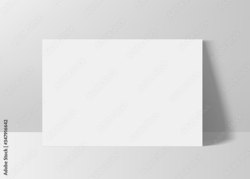 Horizontal rectangle A4 paper format mock up. Vector illustration ...