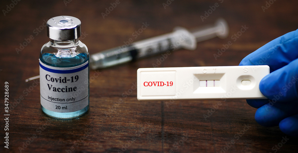 Vaccines rapid test and syringes ,Vaccine vial dose flu shot drug ...