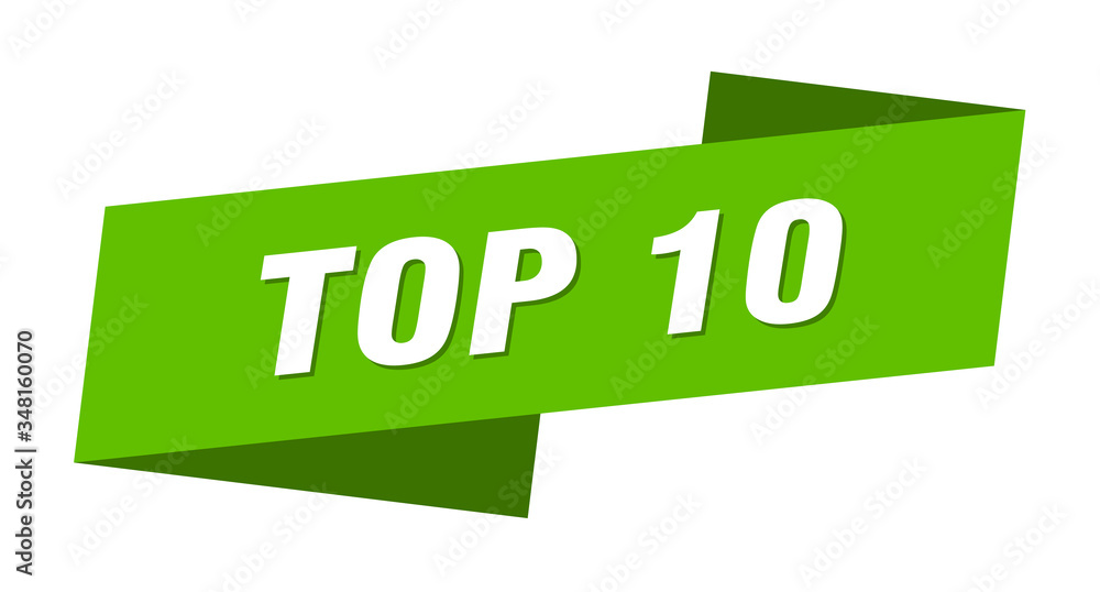 top 10 banner template. top 10 ribbon label sign Stock Vector | Adobe Stock