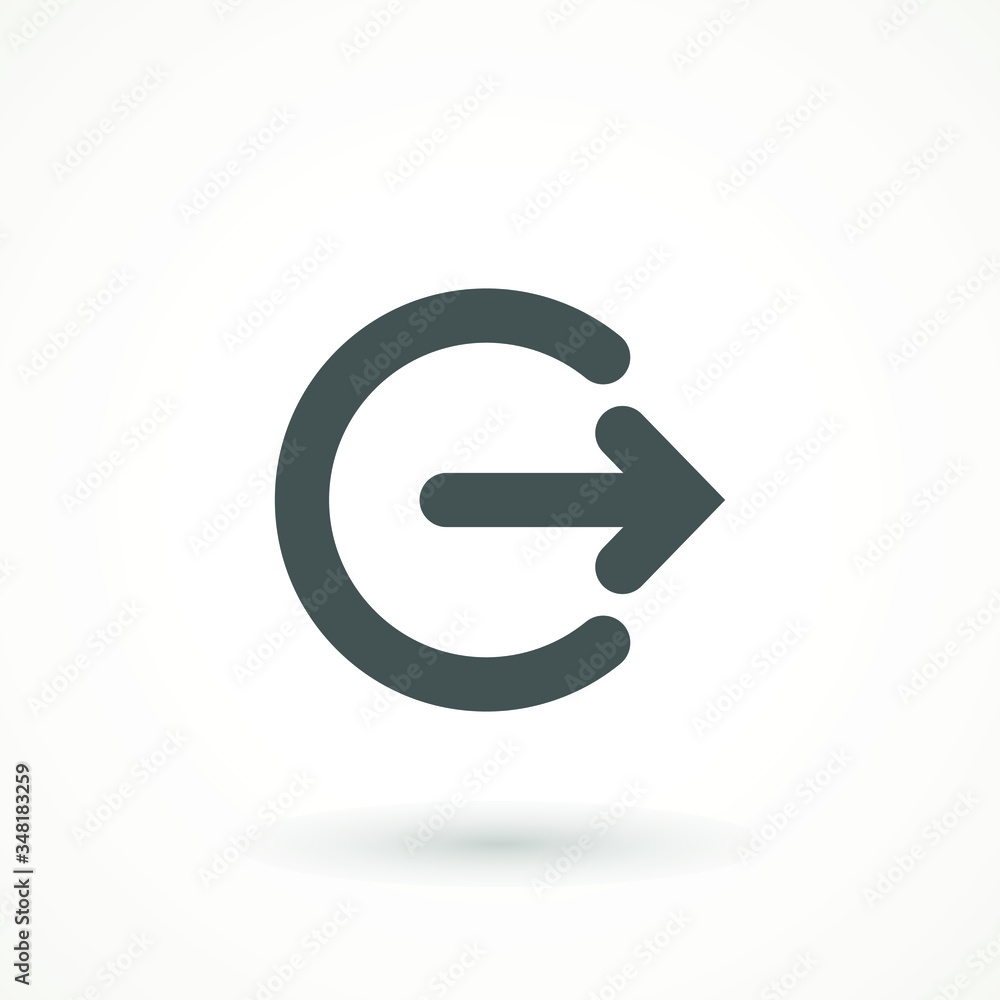 Emergency exit icon vector Logout and output, outlet, out symbol ...