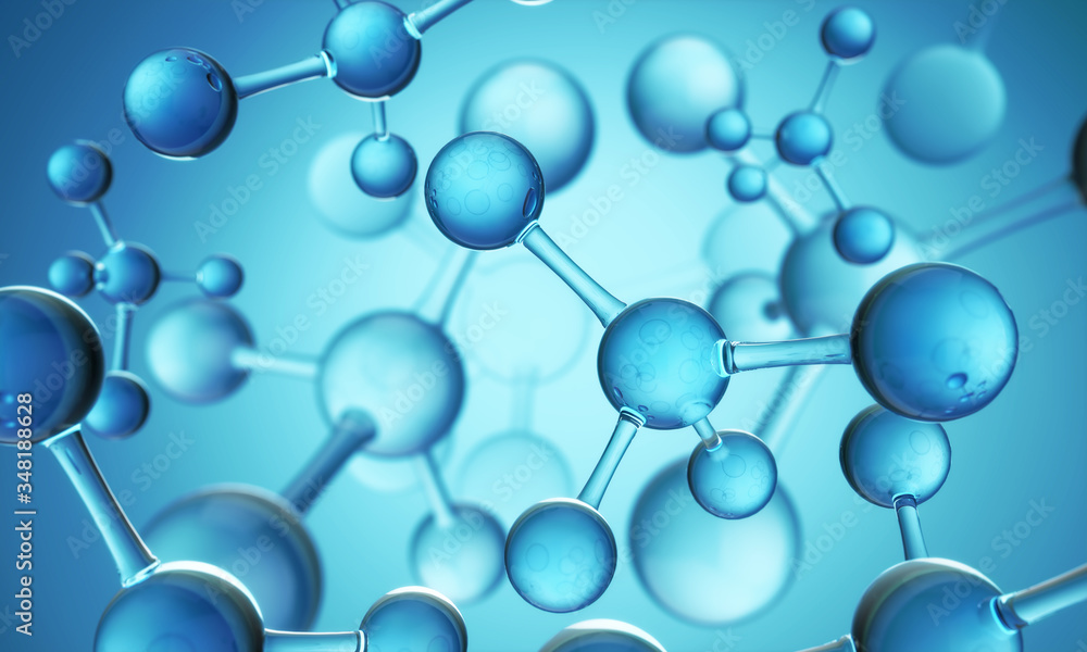 molecule or atom, Abstract structure for Science or medical background ...