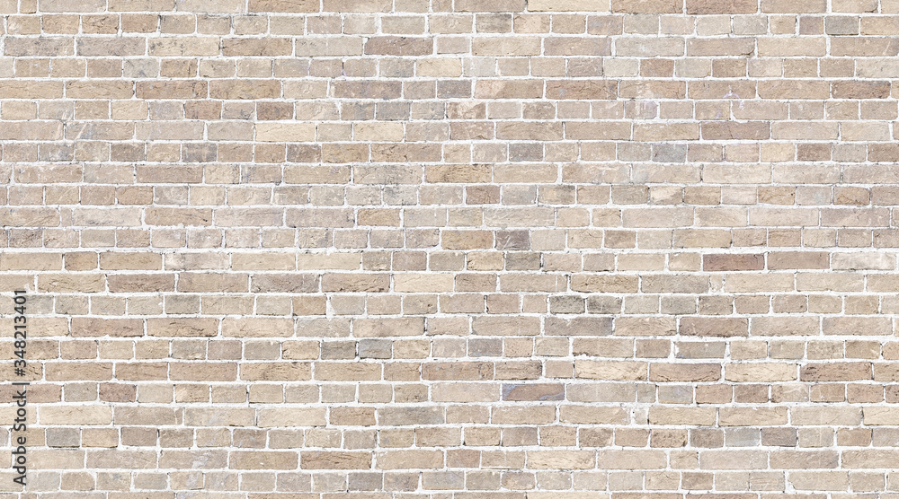 Foto de Stock Brick wall seamless texture. Beige stone pattern background | Adobe Stock