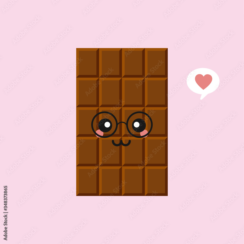 cute and funny chocolate bar characters showing various emotions ...