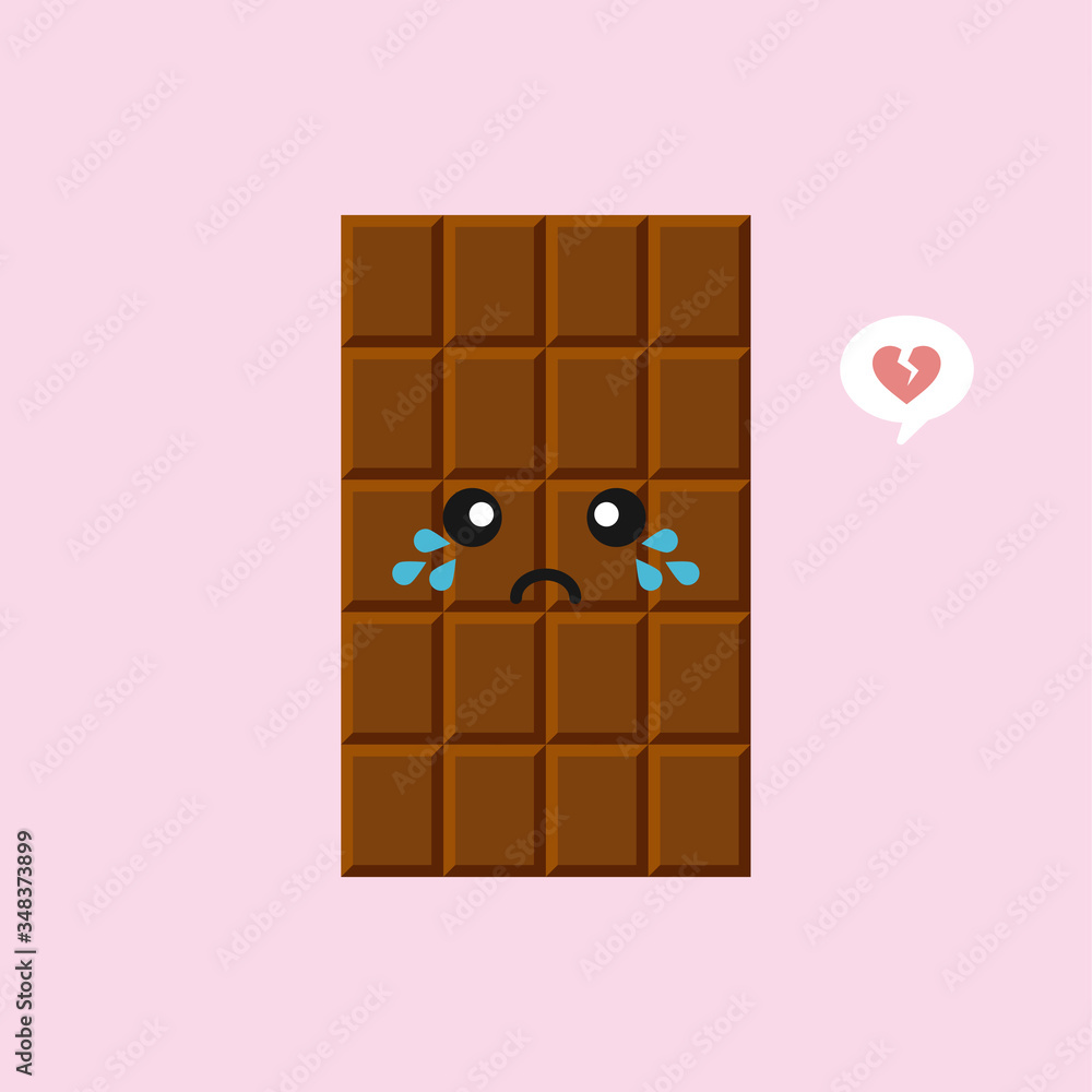 cute and funny chocolate bar characters showing various emotions ...