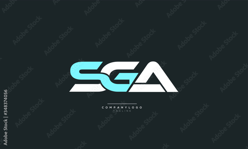 SGA Letter Logo Alphabet Design Icon Vector Symbol Stock Vector | Adobe ...