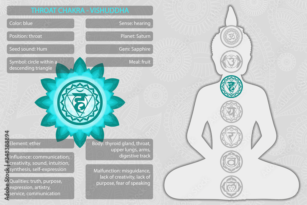 Chakras symbols with description of meanings infographic Stock Vector ...